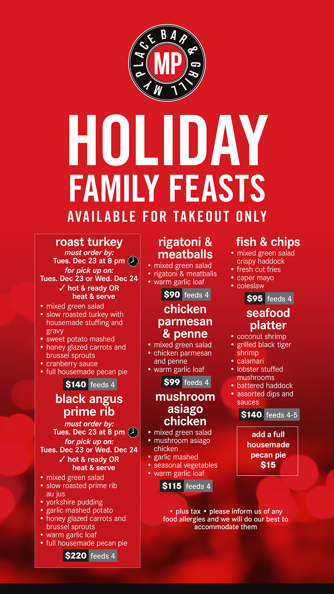 MPHolFeast1080x1920 - My Place Bar & Grill